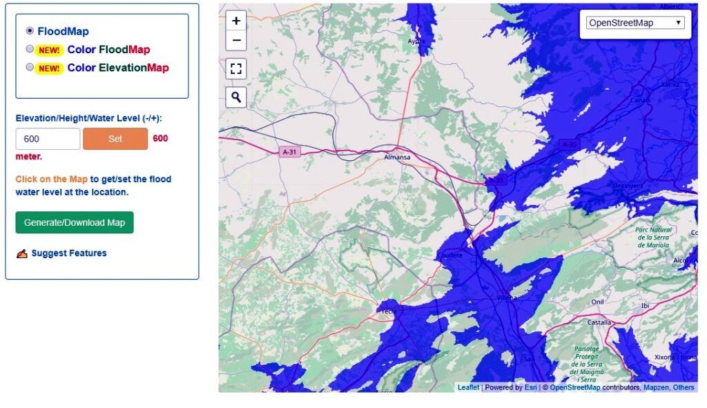 El mapa de la Almansa sumergida: las ciudades que veremos devoradas por ...